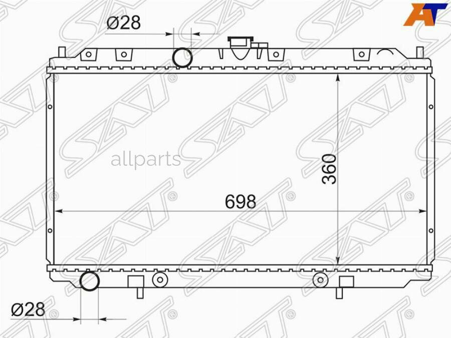 SAT NS0001-16-1 Радиатор Nissan AD 99-02 / Almera 00-06 / Primera 01-08 / Sunny 98-04 / Mazda Familia S-Wagon 98-04