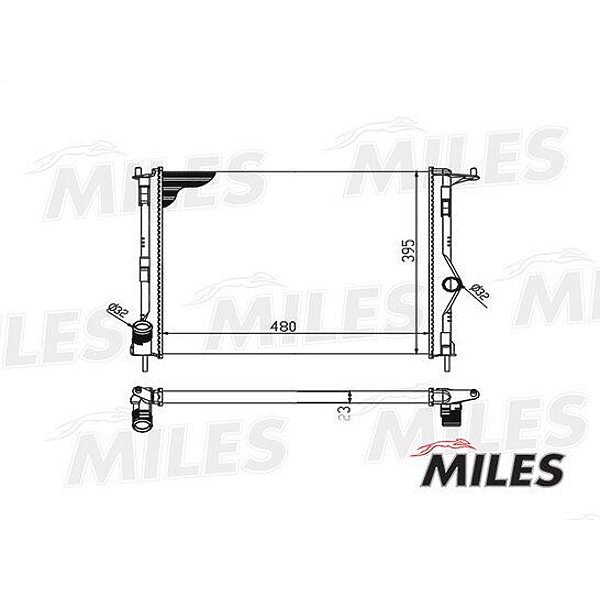 MILES acrm004 (ACRM004) радиатор Renault (Рено) duster / logan / sandero / Lada (Лада) largus 1.2-1.6 / 1.5d -a / c 09-