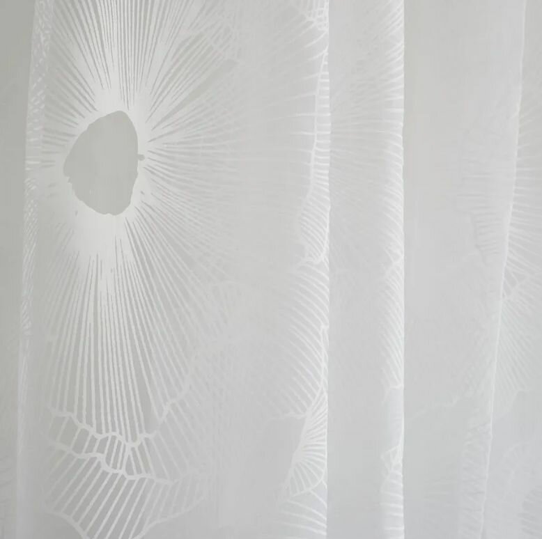 Штора 300х260см Органза деворе "Маки" молочный