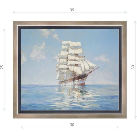Картина Декор Депо Монтегю Доусона Ожидание паруса Матовый холст в раме 30х35 см