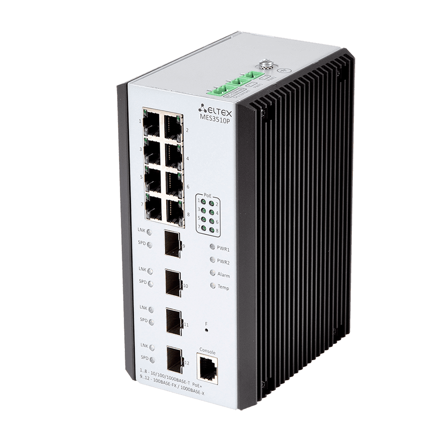 Коммутатор Eltex MES3510P 8 х 1G PoE 4 х 1G SFP консольный RS-232