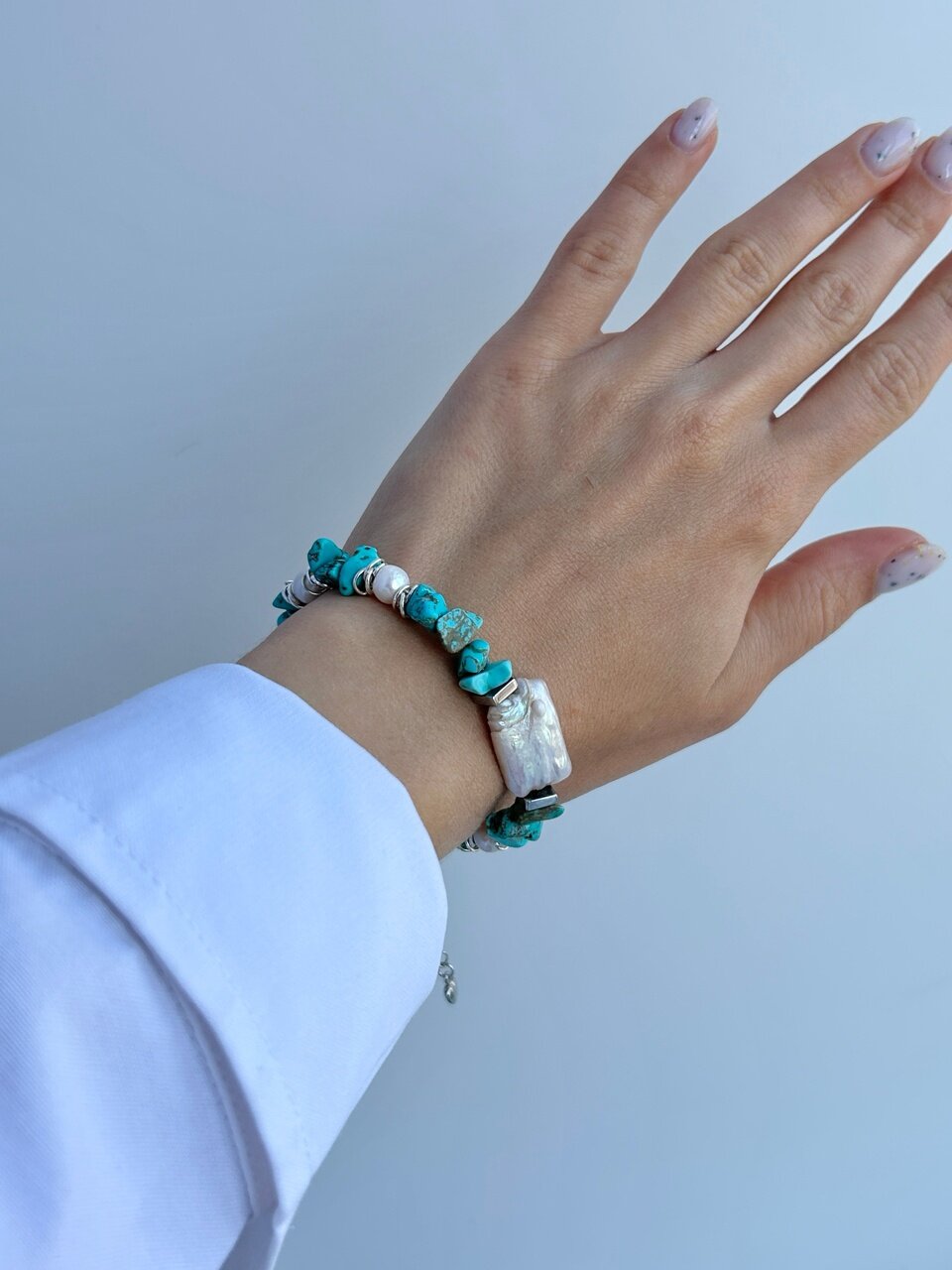 Браслет, жемчуг пресноводный культивированный