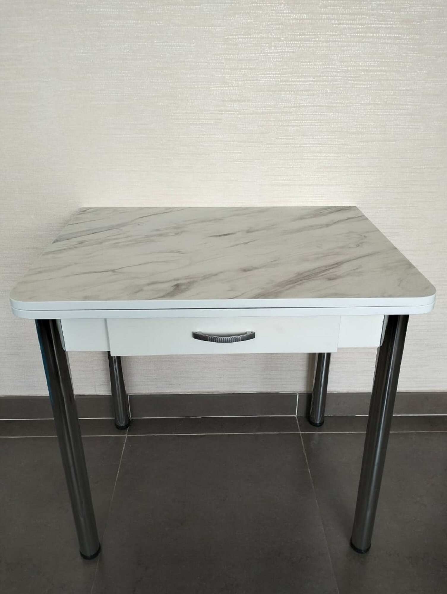 Стол раскладной Ломберный с ящиком, Кухонный, 80*60*75 см, пластик HPL