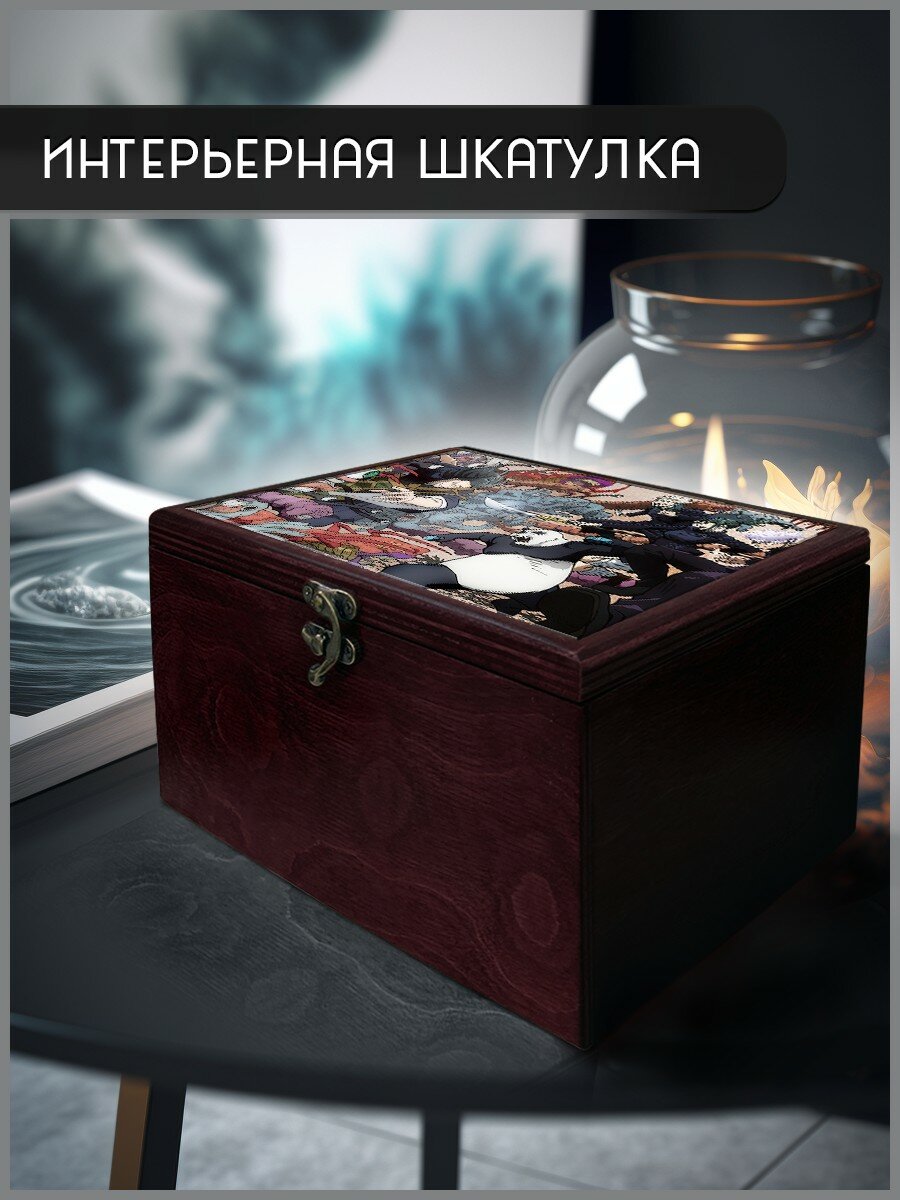 Шкатулка интерьерная вишня для украшений универсальная 22x17x12 см Аниме Магическая битва (сатору годжу демон, юдзи, Кугисаки, Мегуми Юта) - 813