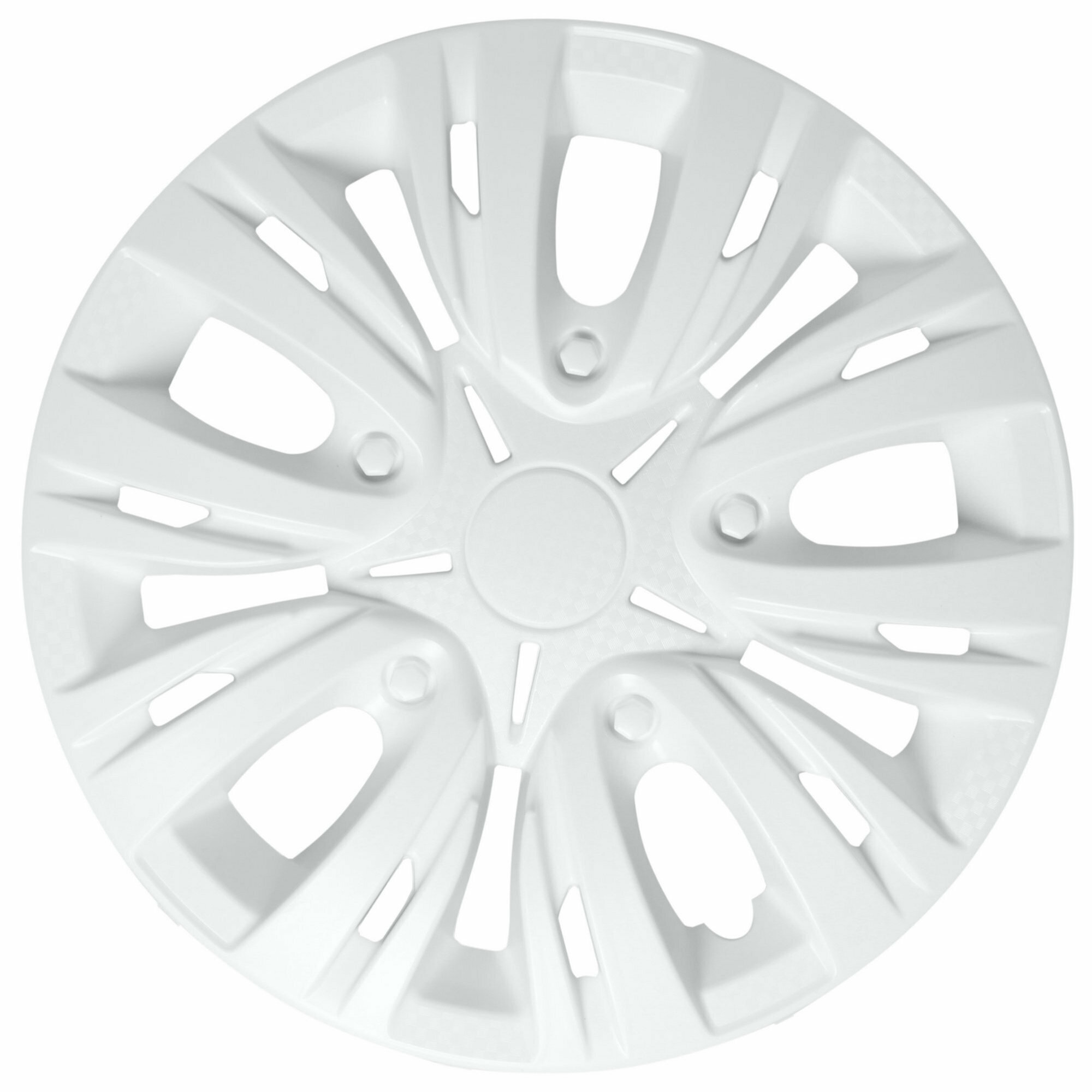 Автомобильные колпаки на диски лион R15", белый карбон, в комплекте 4 колпака