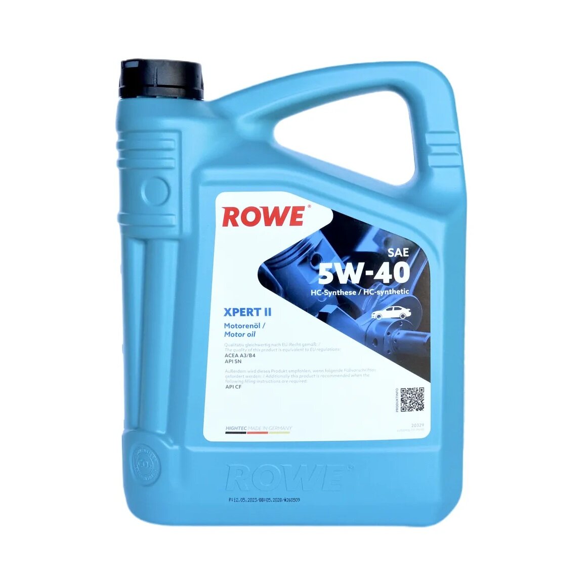Моторное масло синтетическое ROWE Hightec Xpert Ii Sae 5w-40, 4 литра канистра