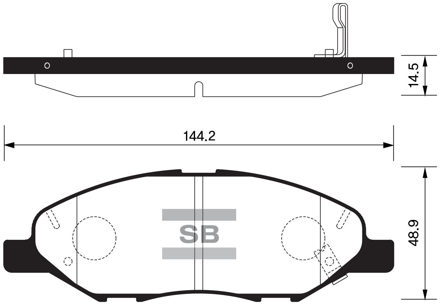 Колодки тормозные передние SP1383 для NISSAN JUKE (F15), Note (K11E, K12E, E11) 1992-2005-, Tiida (C11X, SC11X) 2007-.