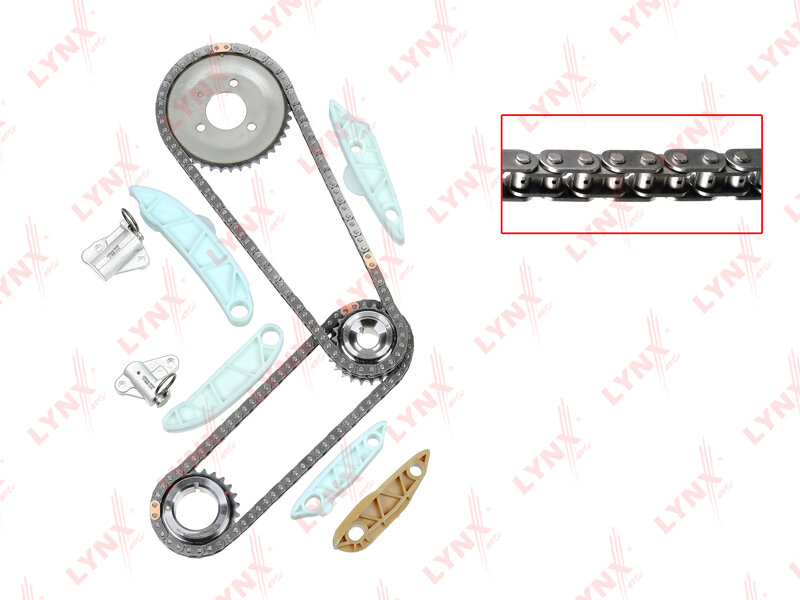 Комплект цепи ГРМ LYNXauto TK-0121. Для: Hyundai, Хендай Santa Fe(СантаФе)(CM/DM) 2.0D-2.2D 10> / ix35 2.0D 10>, Kia, Киа, Sorento(Соренто)(XM) 2.0D-2
