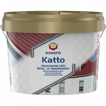 Краска ESKARO Katto для оцинкованных и металлических поверхностей, База TR (бесцветная) 2,7л