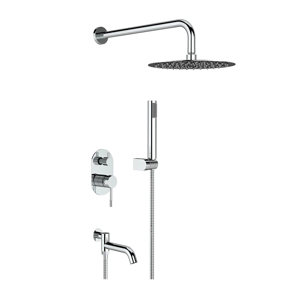 Душевая система с тропическим душем из латуни Vieir V403564 хром