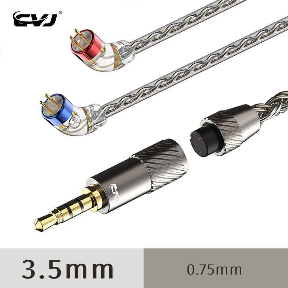 Кабель для наушников KZ CVJ TS800 0.75mm 3.5mm