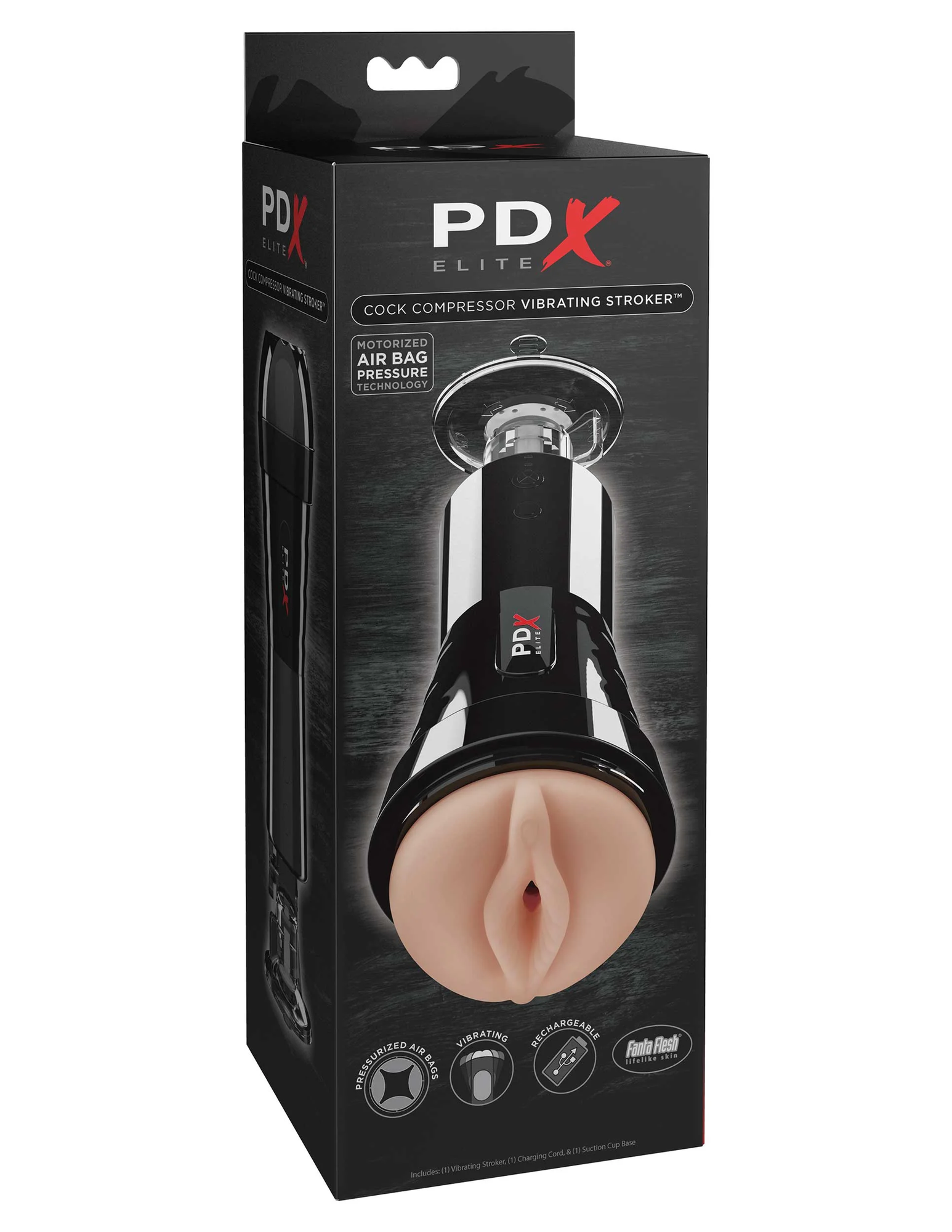 Pipedream Вибромастурбатор с технологией воздушной подушки PDX Elite Cock Compressor Vibrating Stroker