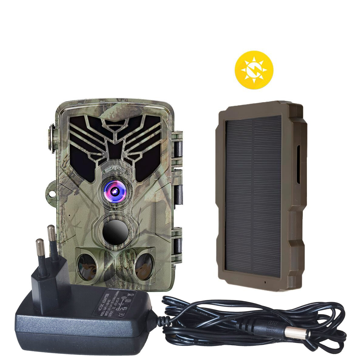 Комплект: фотоловушка Filin HC-810a (Original) (Y13935MOK) и солнечная панель SP-Dual-08 (фотоловушка с солнечной батареей). Фотоловушка для охоты.