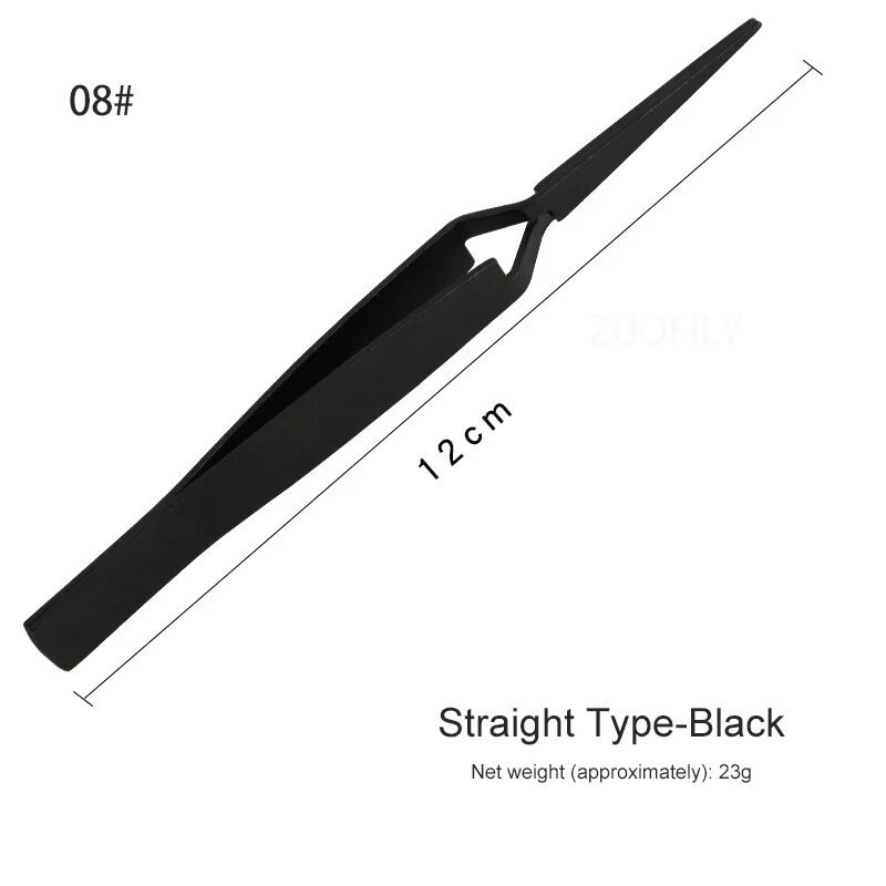 Пинцет Straight Type-Black, 12 см, 08