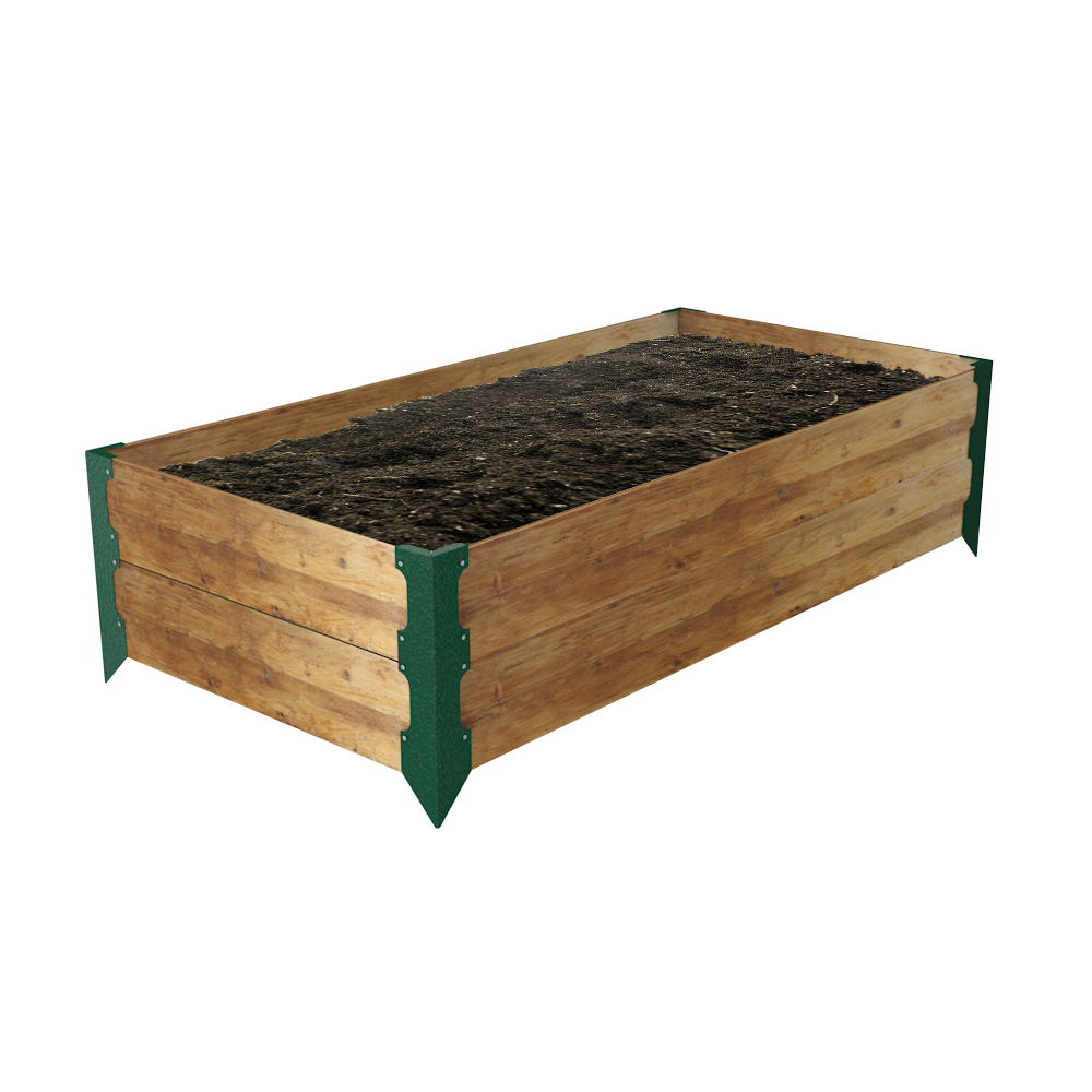 Колышки уголки для деревянных грядок CB30-2Gr, высота 30 см, зеленый