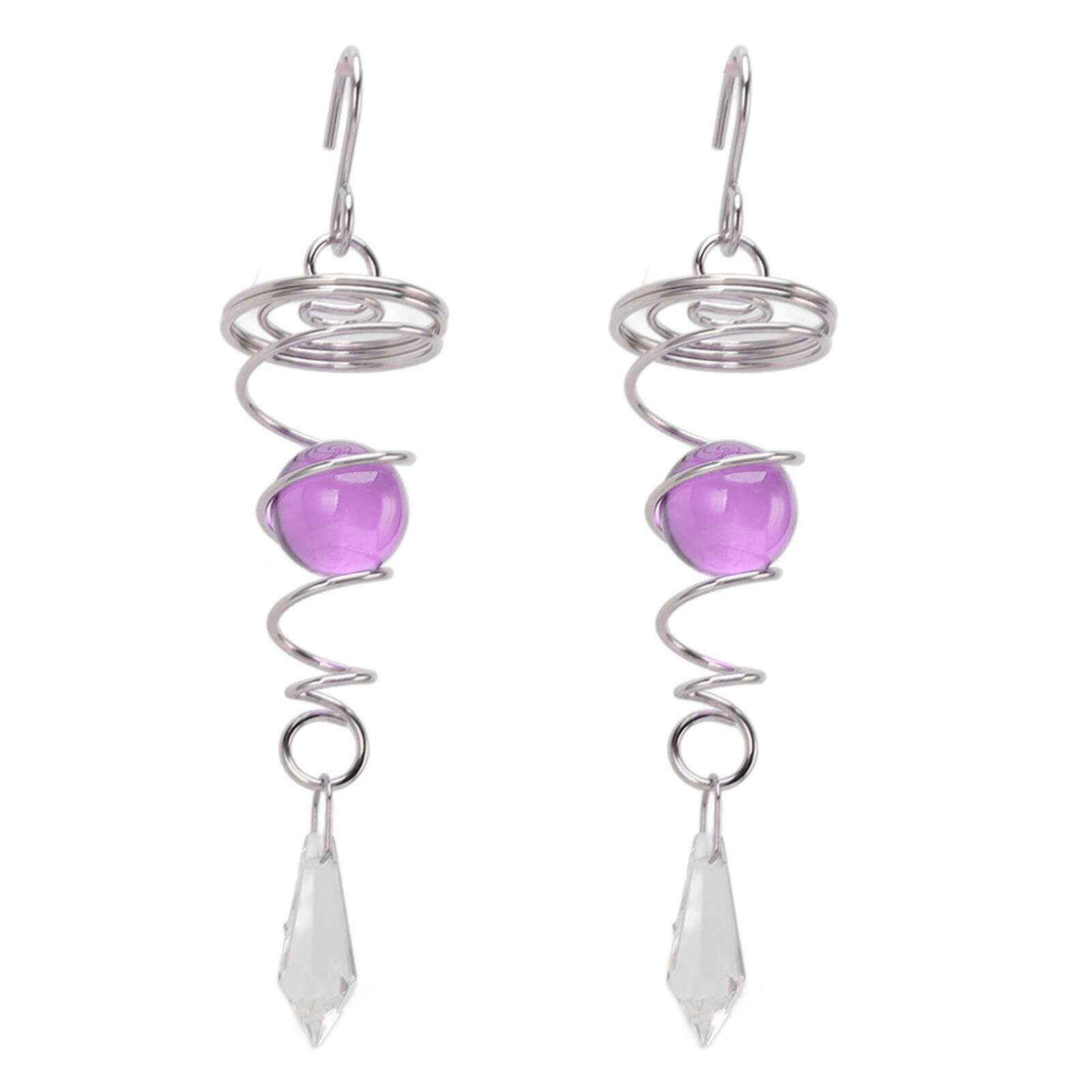 Фиолетовый 2 шт. спиральные колокольчики из нержавеющей стали, стабилизатор для наружного декора, 2 шт. хвостовой обтекатель ветра, антишумовая колокольчик ветра