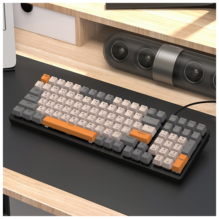 Клавиатура механическая русская Wolf K3 игровая с подсветкой проводная для компьютера ноутбука Gaming/game keyboard usb светящаясяКлавиатура механическая русская Wolf K3 игровая с подсветкой проводная для