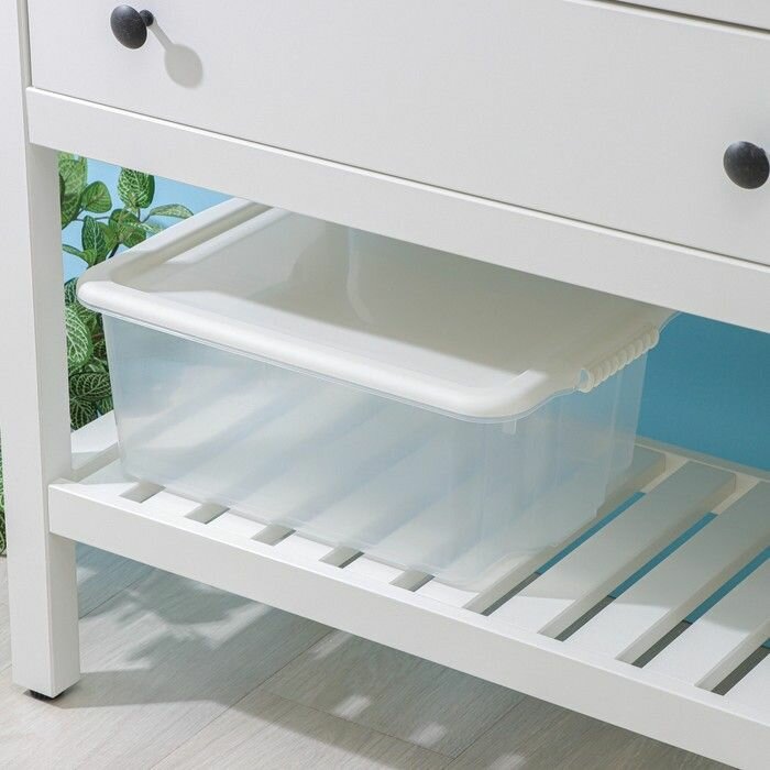 Контейнер для хранения Berossi с крышкой Porter, 14 л, 42,5х31,5х17,5 см, цвет слоновая кость