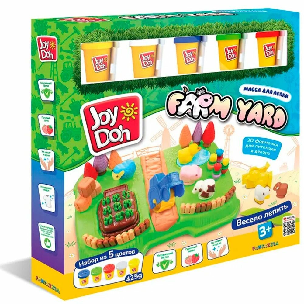 Набор для лепки Joy Doh "Ферма", формочки, 425 г