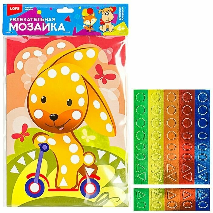 Мозаика LORI Увлекательная, набор большой, "Зайчик на самокате" в коробке (Км-016)