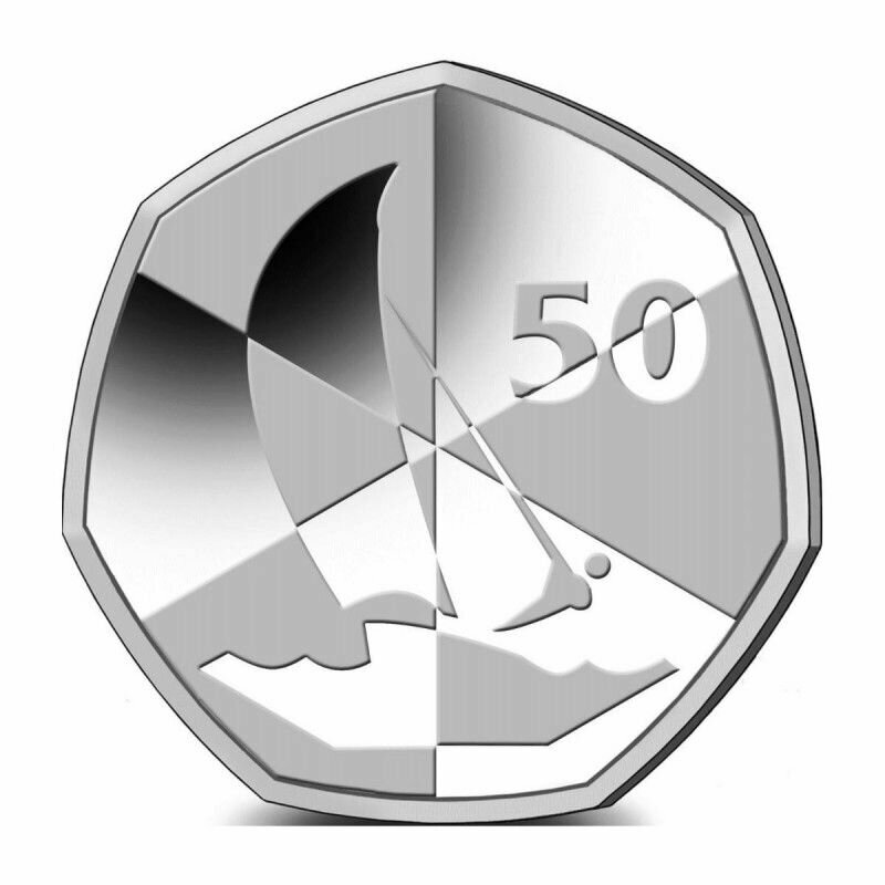50 пенсов Гибралтара 2019 года. Островные игры. Парусный спорт