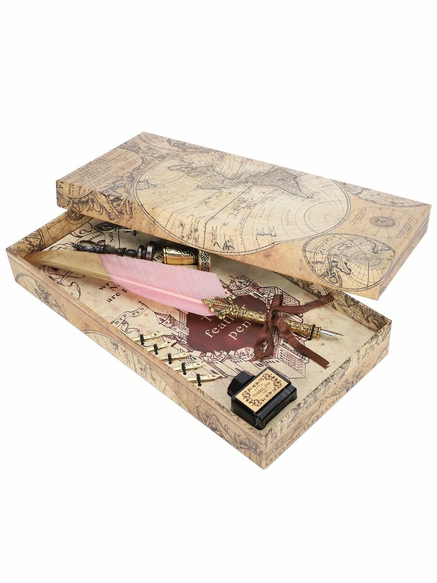 Набор ручек с золотым пером, инструмент для письма акварелью, винтажный подарок для каллиграфии, светло-розовая головка в стиле ретро, элегантный подарок для художников и писателей