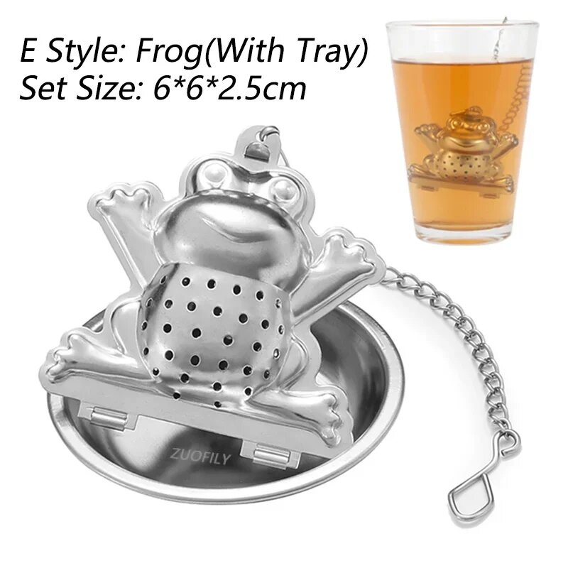 Стальной заварочный чайник с подносом, Frog Set