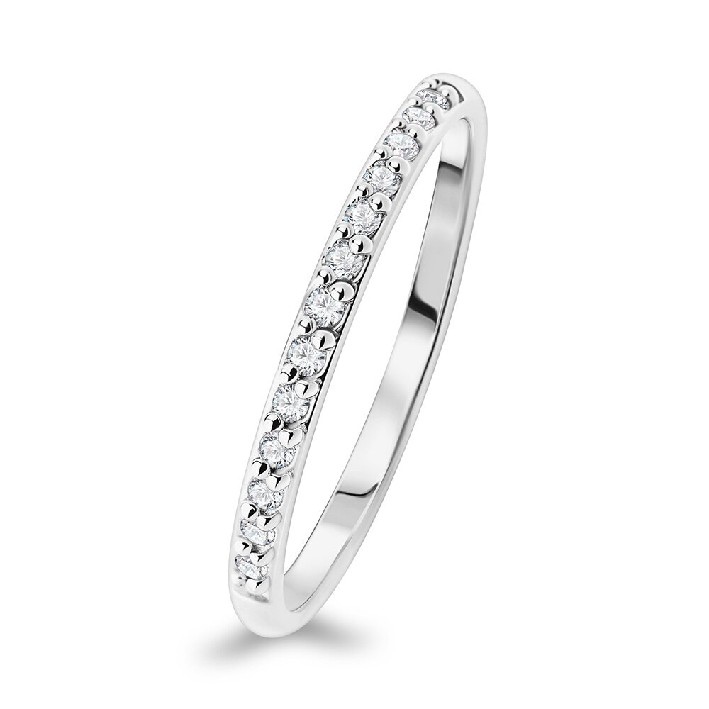 Кольцо дорожка, серебро, 925 проба, родирование, фианит