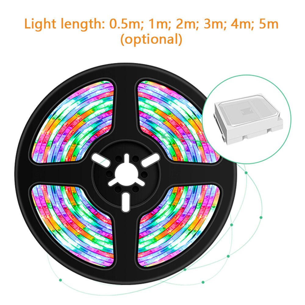 USB-диммируемая RGB-цветная светодиодная лента с ИК-пультом дистанционного управления, 16 цветов и 4 режима освещения, 0,5 м, 30 светодиодов, веревочная подсветка для телевизора, компьютера, рабочего
