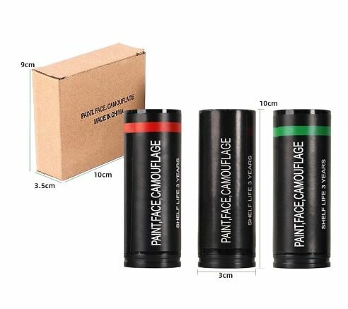 Грим маскировочный "Охотник" 3 цвета - черный, зеленый, коричневый