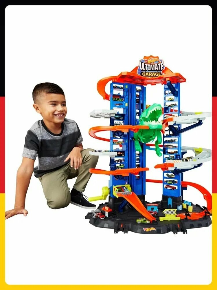 Игрушечный трек Hot Wheels GJL14 City Robo T Rex Megacity