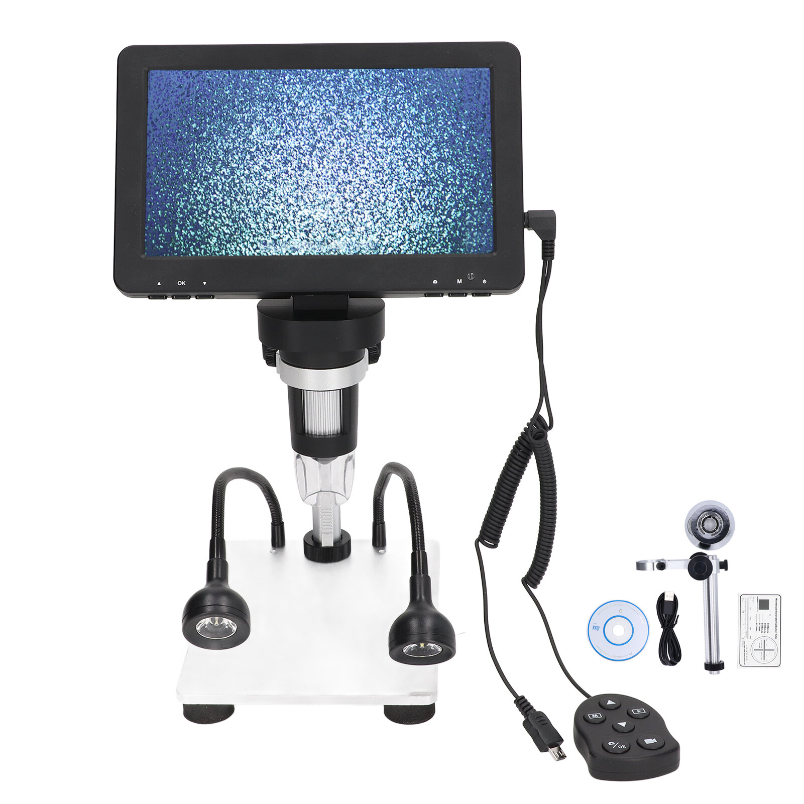 7 -дюймовый ЖК -дисплей Digital Microscope HD 1200X 1080p Видео Электронный ремонтный микроскоп со светодиодным светом
