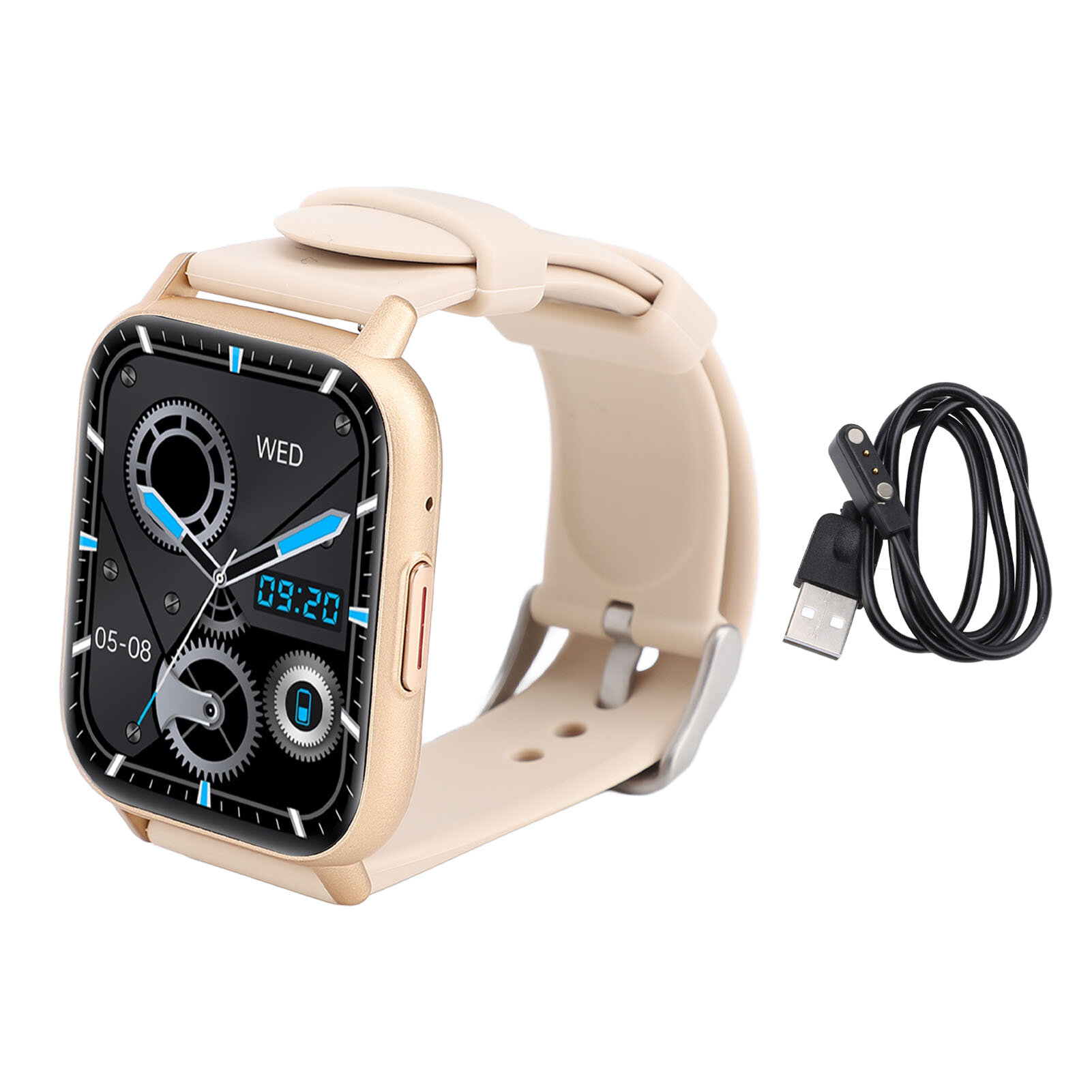 Smart Watch Fitness Tracker 1.85in Полный сенсорный цвет экрана IP67 Водостойкие спортивные интеллектуальные часы для Android для Android для Gloryfit App Beige