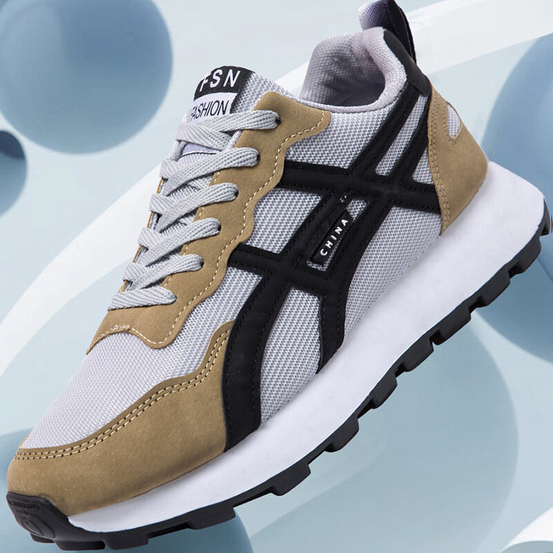 Модные и стильные мужские повседневные кроссовки в корейском стиле, удобные дышащие кроссовки на массивной мягкой подошве в корейском стиле.
