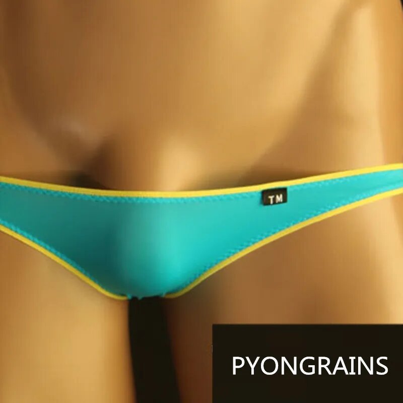 Мужские стринги из лайкры и нейлона Бирюзовый, XL, Небесно-голубой