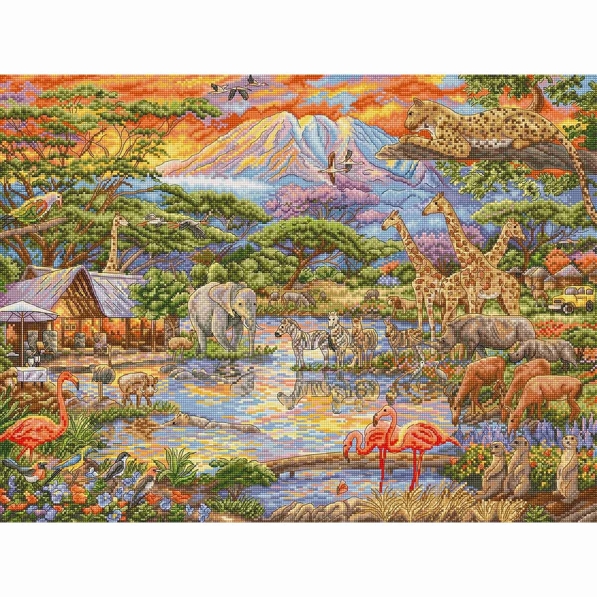 Набор для вышивания 'Дикая Африка', размер 45 х 34 см, LetiStitch
