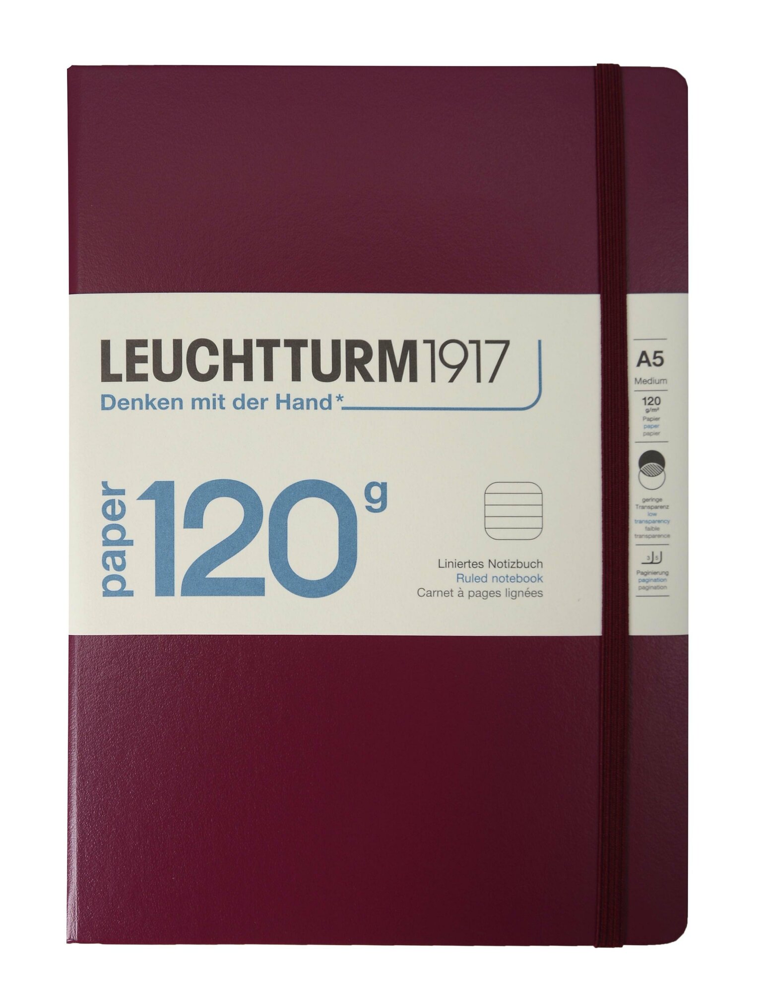 Книга для записей A5 100л лин. "Edition 120G" тв. обложка, цвет красный портвейн, Leuchtturm1917