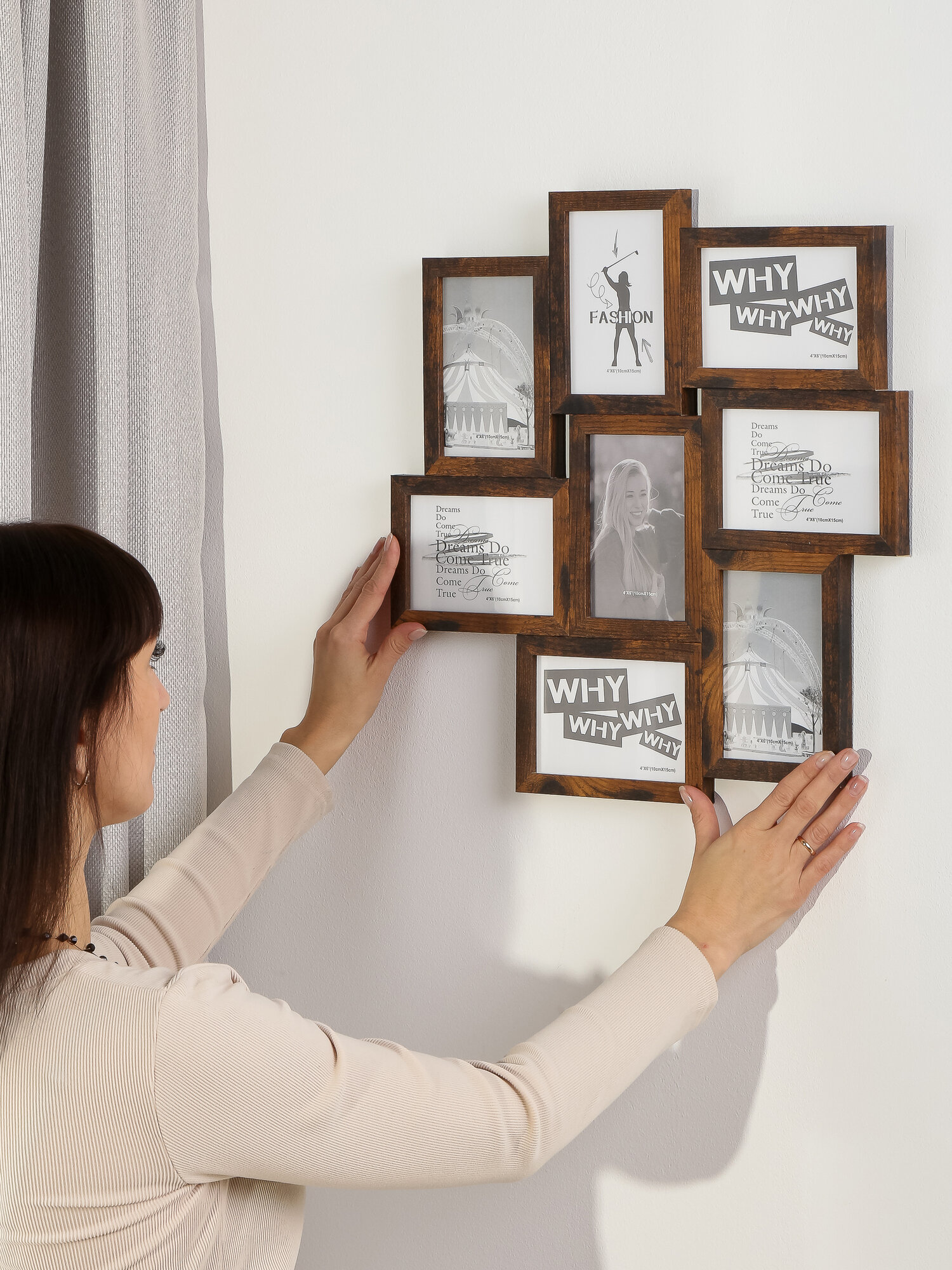 Фоторамка-коллаж на 8 фото, 47х48 см, фото 10х15 см, МДФ