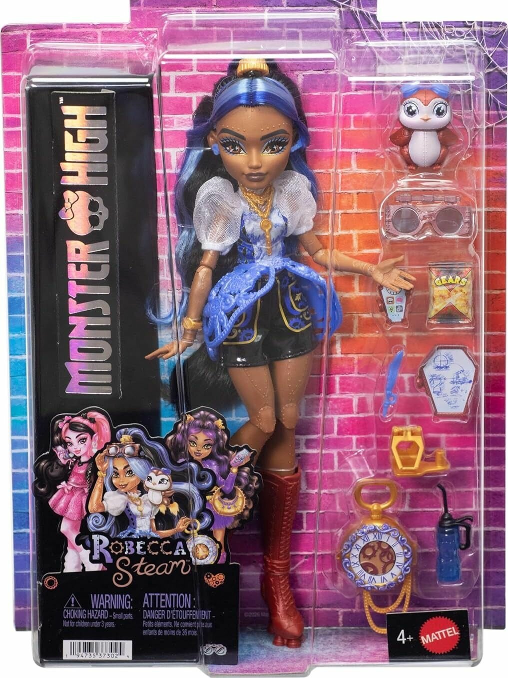 Кукла Mattel Monster High - Robecca Steam/Робекка Стим с пингвином Captain Penny + аксессуары - Монстр Хай JMB81