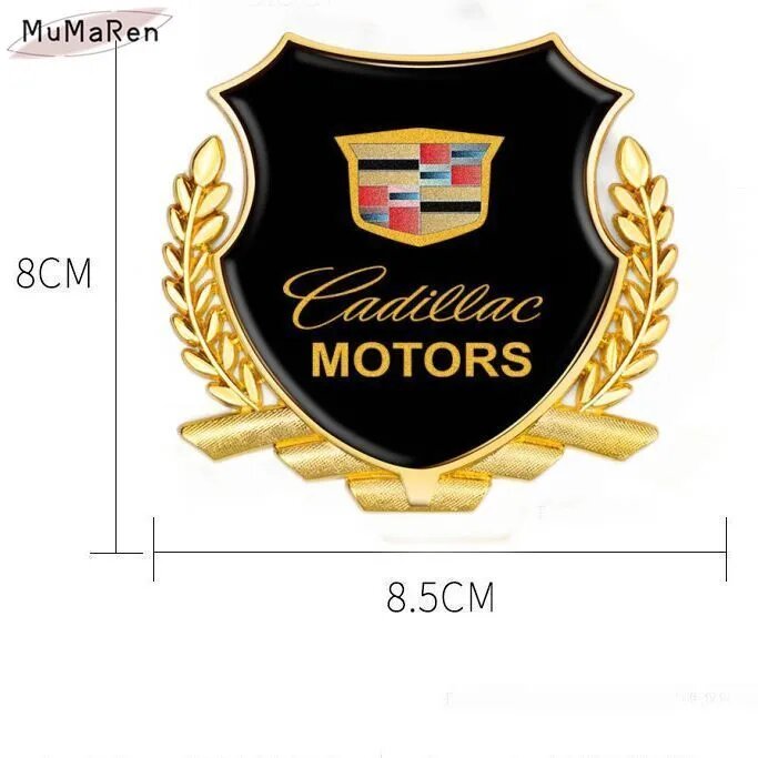 Эмблема Cadillac Motors для автомобиля, логотип, глянцевая, золотистая — фото 1
