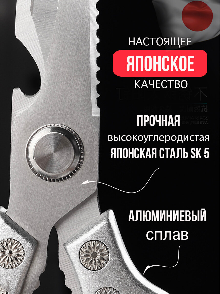 Ножницы кухонные универсальные Серый