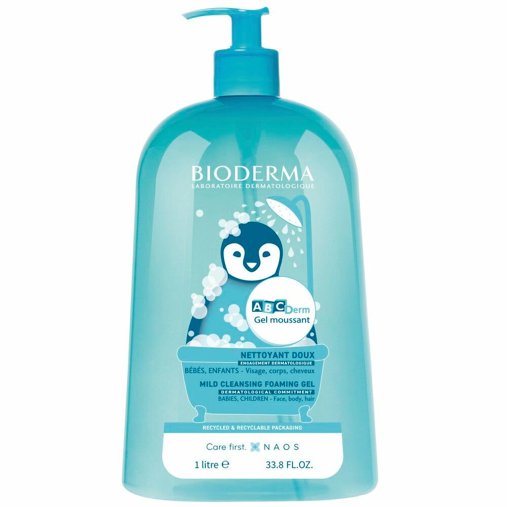 Биодерма абсдерм Очищающий гель для душа для детей, 1 л \ BIODERMA АВСDerm GEL MOUSSAN