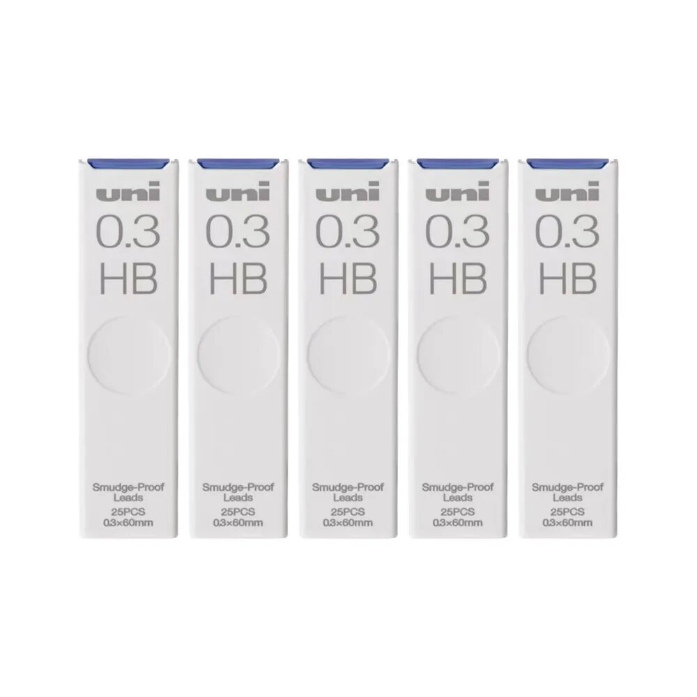 Uni Mitsubishi Pencil Грифель для карандаша 0.3 мм, твердость: HB (Твердо-мягкий), 5 шт.