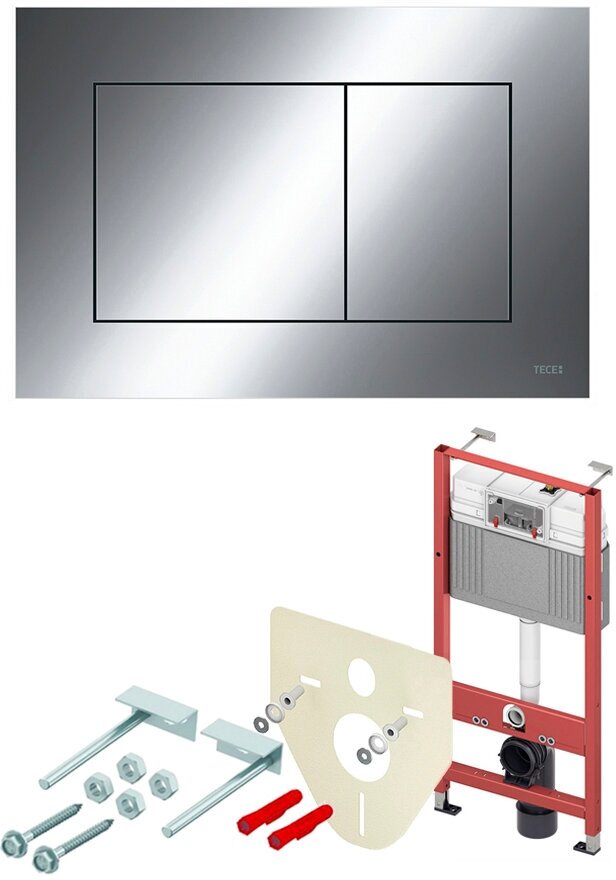 TECE Комплект TECEbase 2.0 для установки подвесного унитаза с панелью смыва TECEnow панель смыва хром глянцевый K9447401