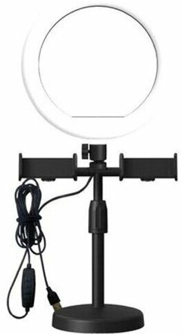 Лампа кольцевая CXB-160A со штативом-подставкой и держателем, диаметр 16см, в коробке