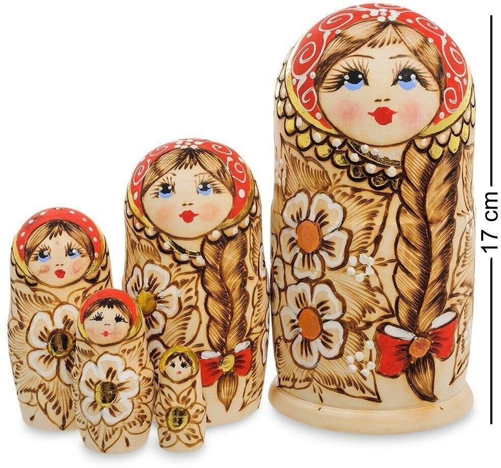 Матрешка 5м "Глаша" A2023301 Народные промыслы, Дерево липа, краски