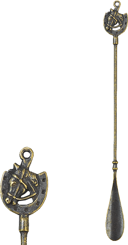 Ложка для обуви Alberti Livio Подкова антик, 45 см, латунь, коричневая, металл