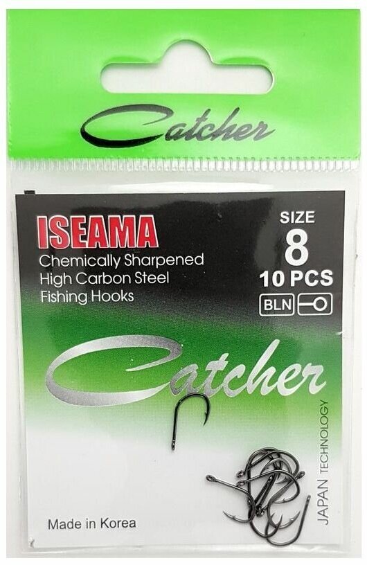 Крючок "Catcher" ISEAMA Size 8 (3 пакетика)