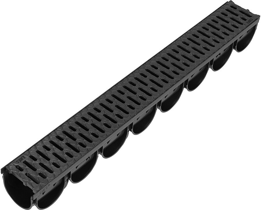 Лоток водоотводный пластиковый 1000х130х100 мм Standartpark Spark 3 с пластиковой решеткой класс А15 (88208)