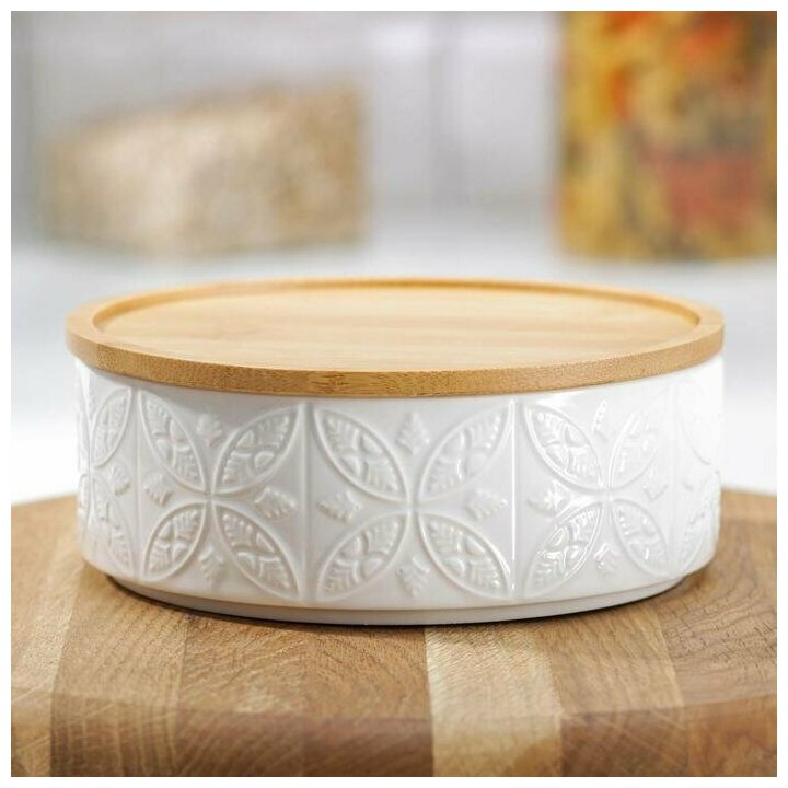 Банка для сыпучих продуктов Bella Tenero "Эстет. Листья", 450 мл, 15x6 см